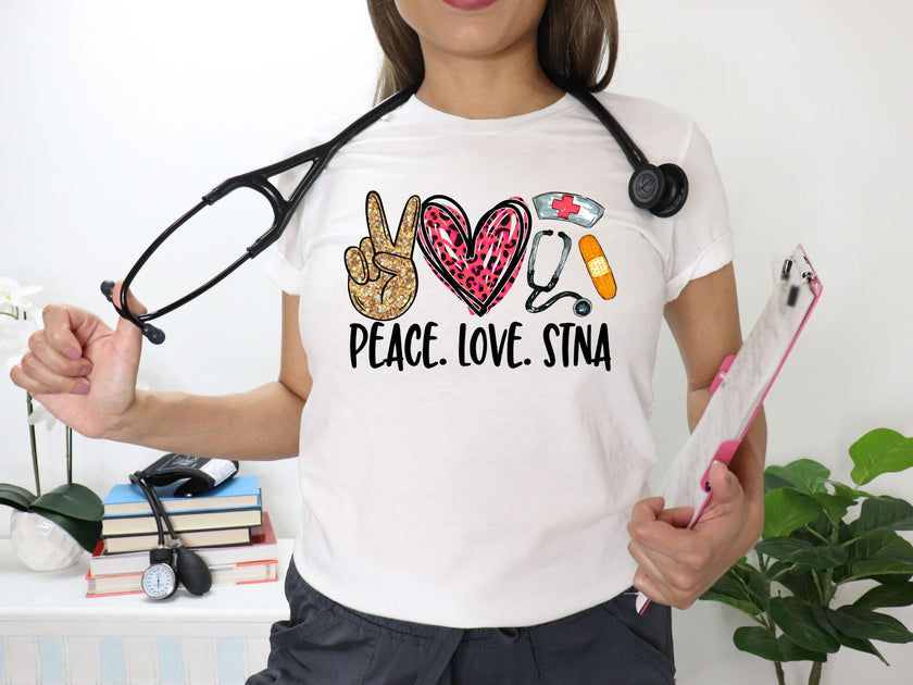 Peace.Love.Stna Graphic T-Shirt – Scrubs Galore Uniforms